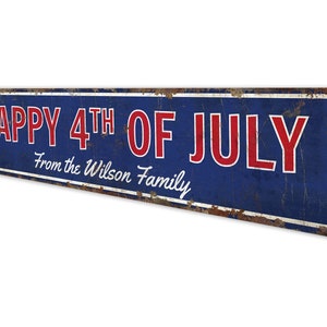 Happy 4th July Sign - 4th July Sign - Custom Family Decor - Vintage ...