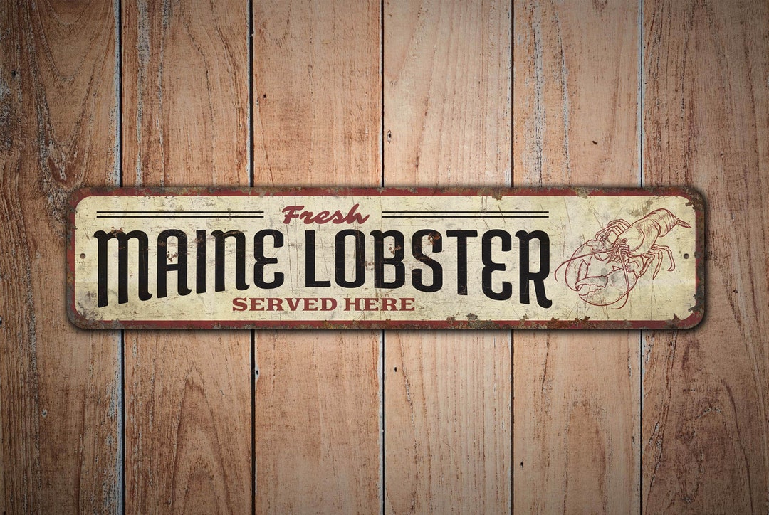 Maine Lobster Sign - Maine Lobster - Lobster Lover Gift - Reataurant ...