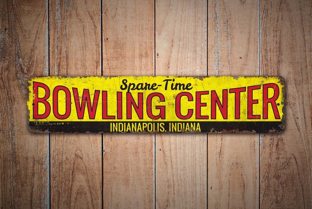 Spare Time Bowling - Bowling Center - Vintage Style Sign - Bowling ...