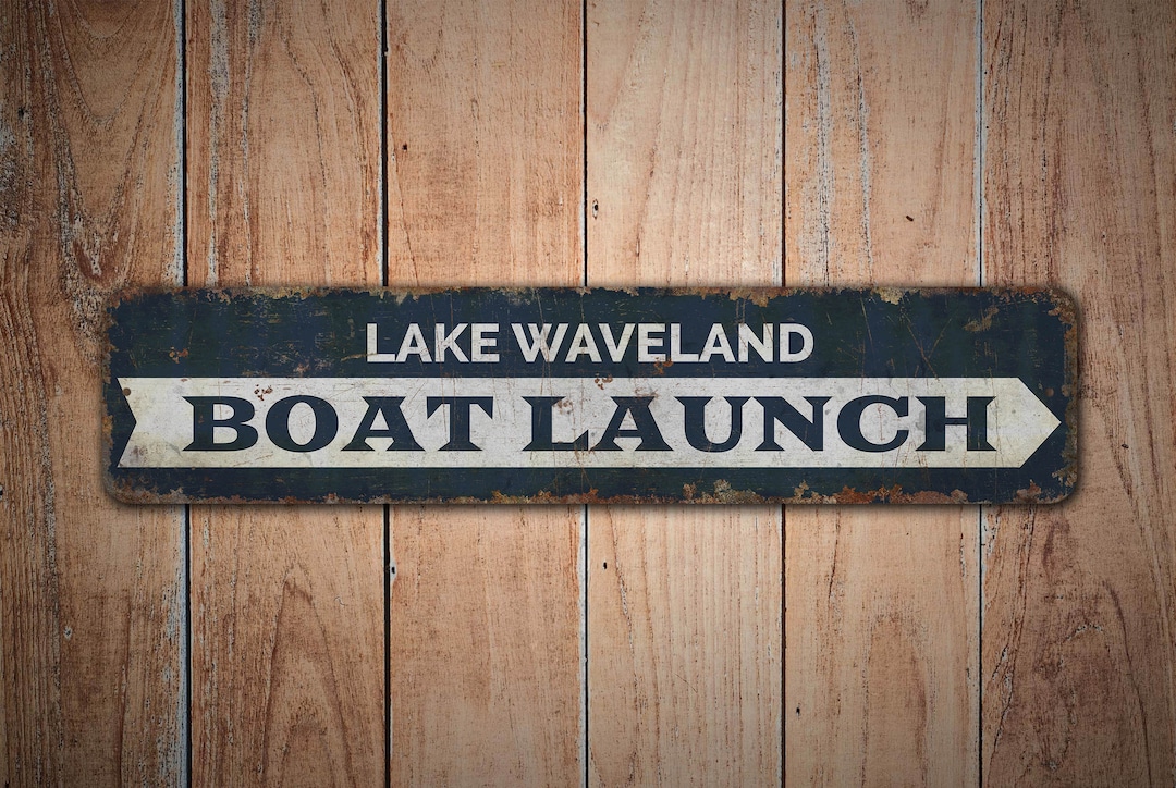 Boat Launch - Boat Launch Sign - Boat Launch Decor - Vintage Style Sign ...