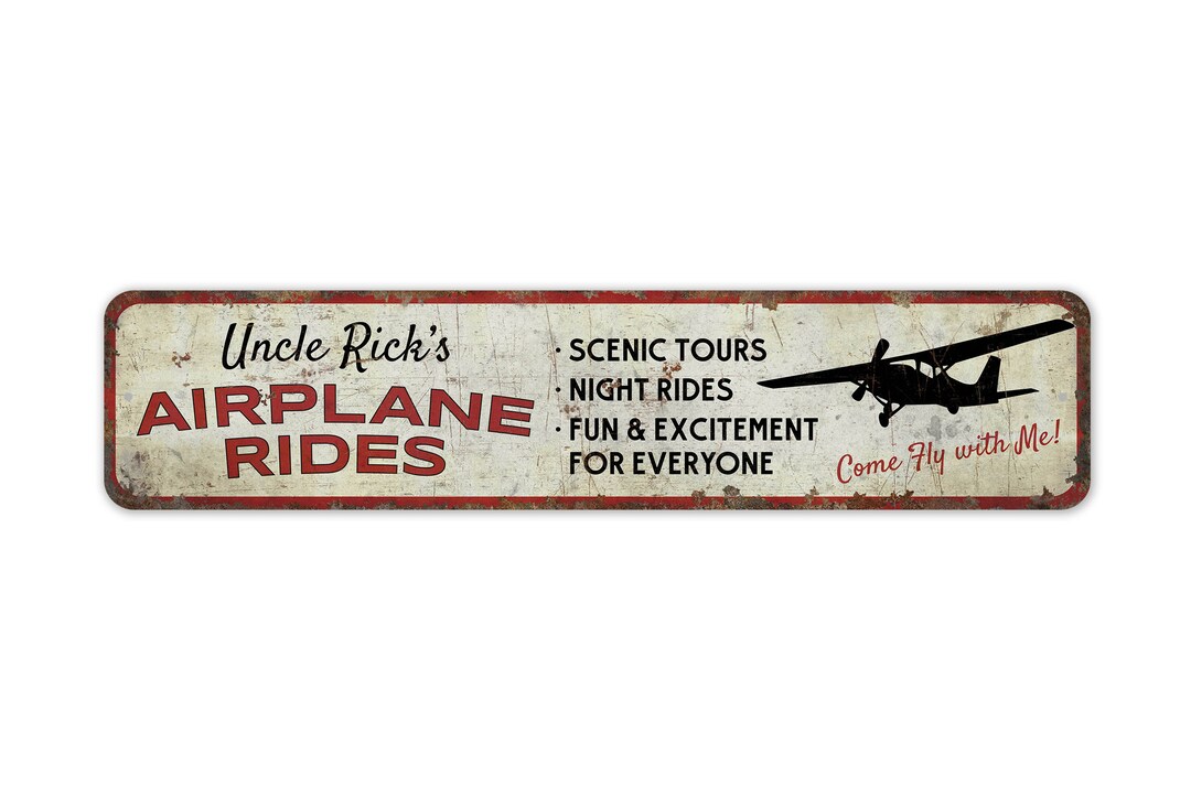Airplane Rides Sign - Airplane Rides Decor - Airplane Rides - Vintage ...