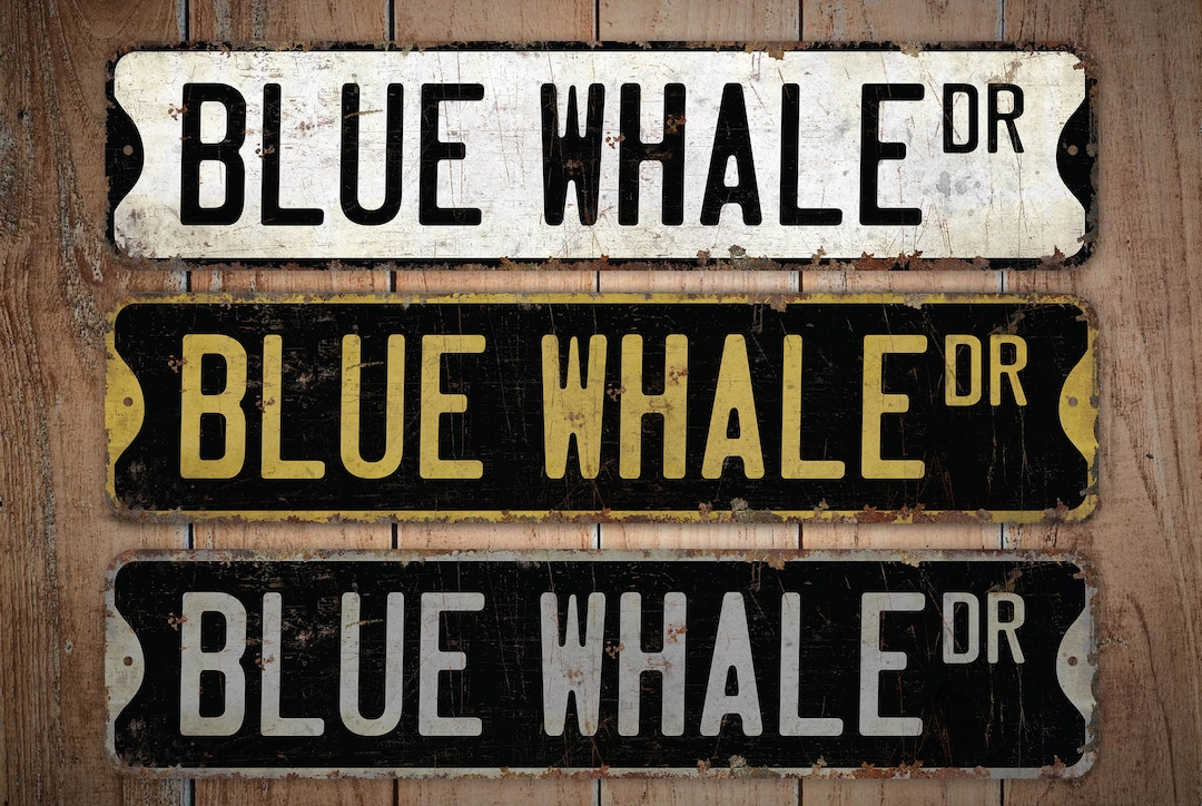 Blue Whale - Blue Whale Sign - Blue Whale Decor - Vintage Style Sign ...