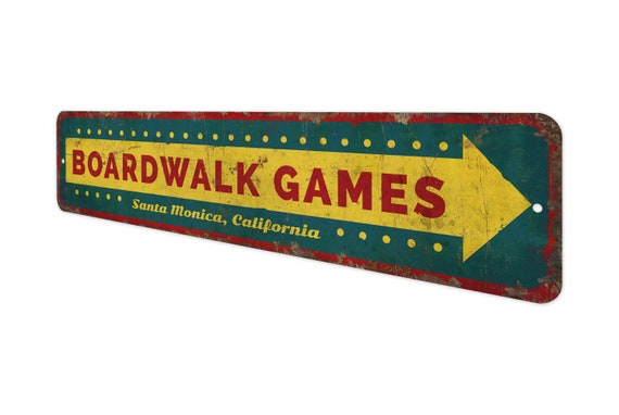 Boardwalk Sign Custom Boardwalk Boardwalk Game Sign Vintage Style Sign ...