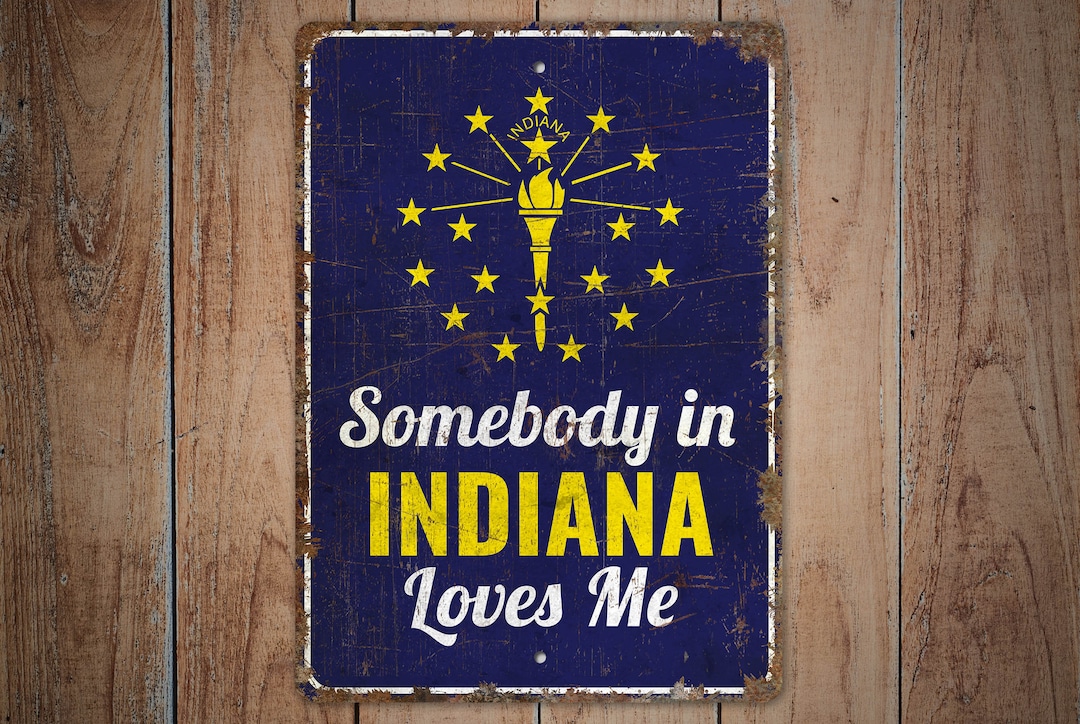 Indiana Sign - Indiana State Sign - Indiana State Decor - Indiana State ...