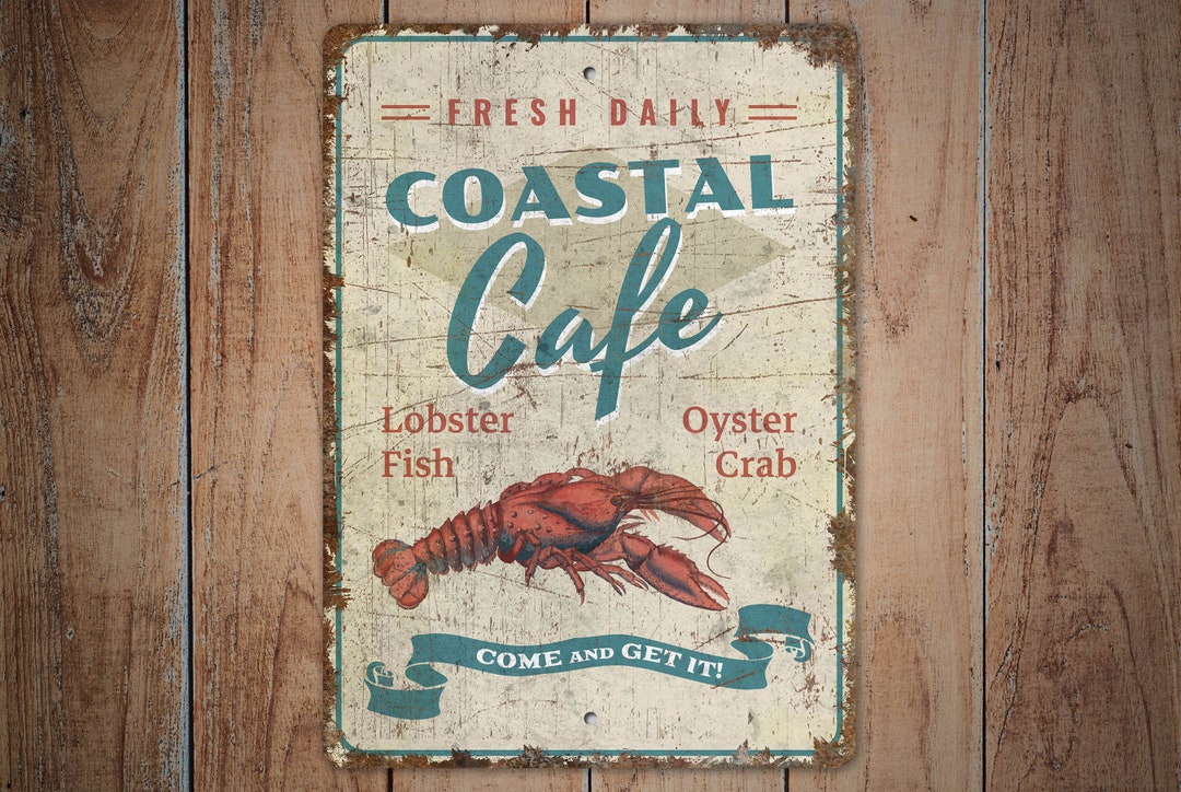 Coastal Cafe - Coastal Cafe Sign - Coastal Cafe Decor - Cafe Sign ...