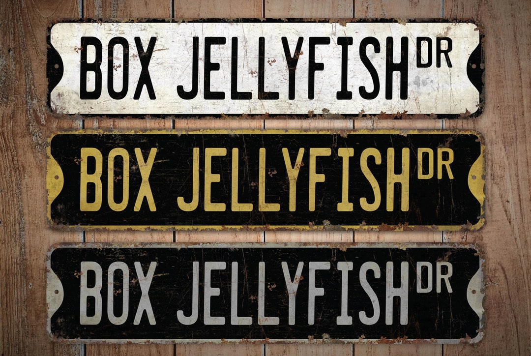 Box Jellyfish - Box Jellyfish Sign - Box Jellyfish Decor - Vintage ...
