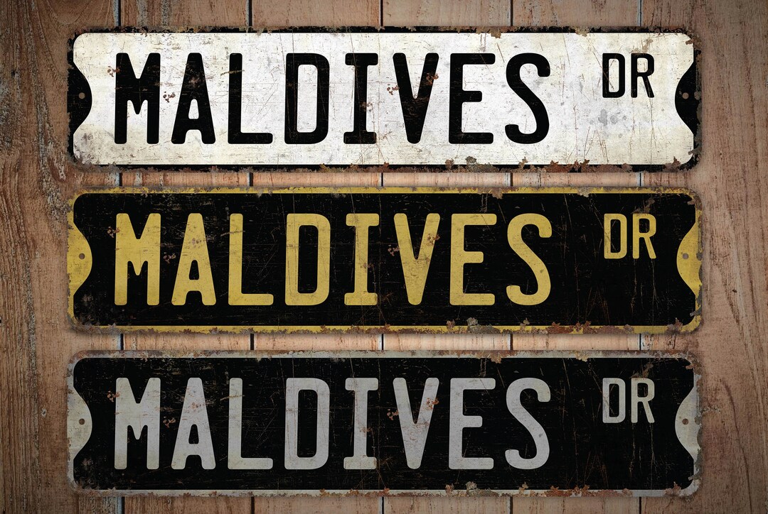 Maldives - Maldives Sign - Maldives Decor - Vintage Style Sign - Custom ...