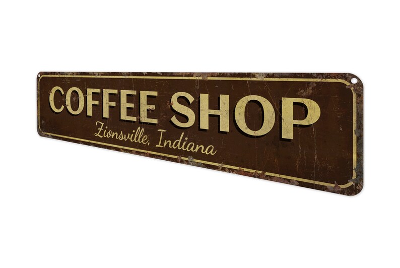Coffee Shop Sign Custom Coffee Shop Vintage Style Sign | Etsy