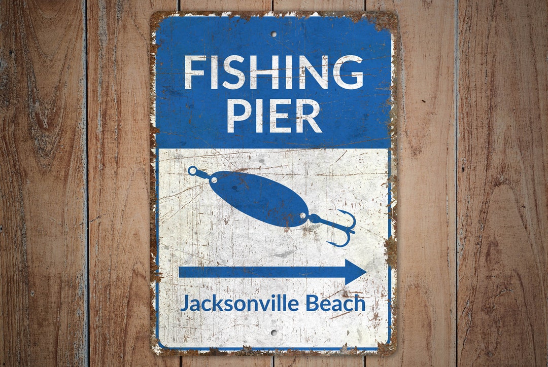 Fishing Pier - Fishing Pier Sign - Fishing Pier Decor - Directional ...