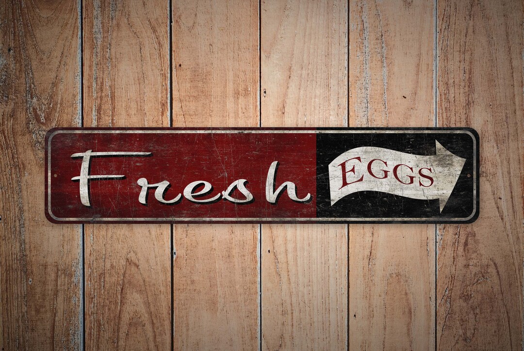 Fresh Eggs Sign Fresh Eggs Arrow Sign Fresh Eggs Direction Vintage ...