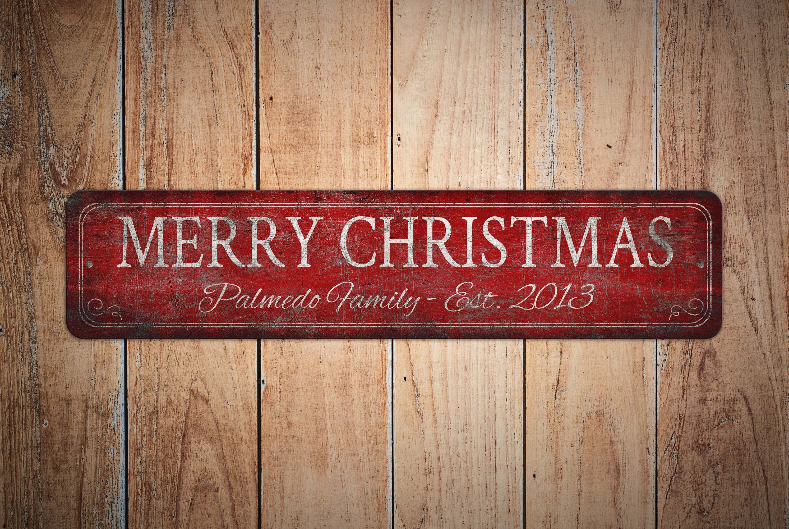 Merry Christmas Sign Custom Family Christmas Sign Premium - Etsy