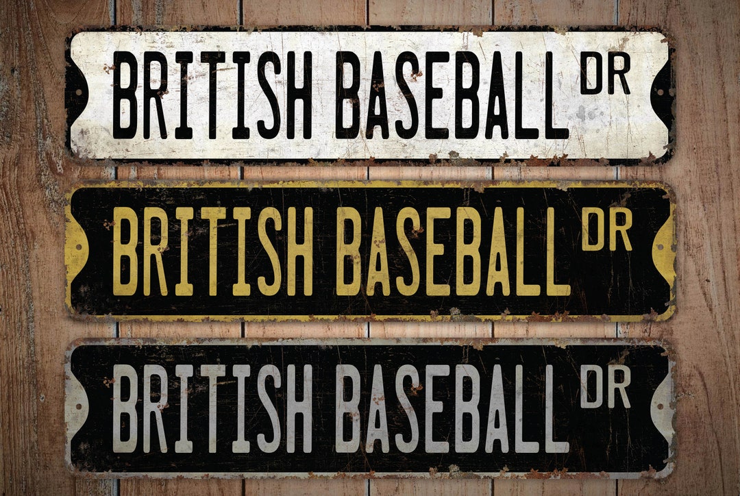 British Baseball - British Baseball Sign - Baseball Game Sign - British ...