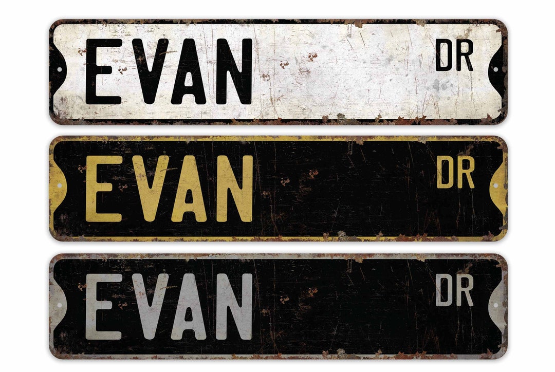 Evan Name Sign - Custom Name Sign - Kids Room Door Sign - Boys Name ...