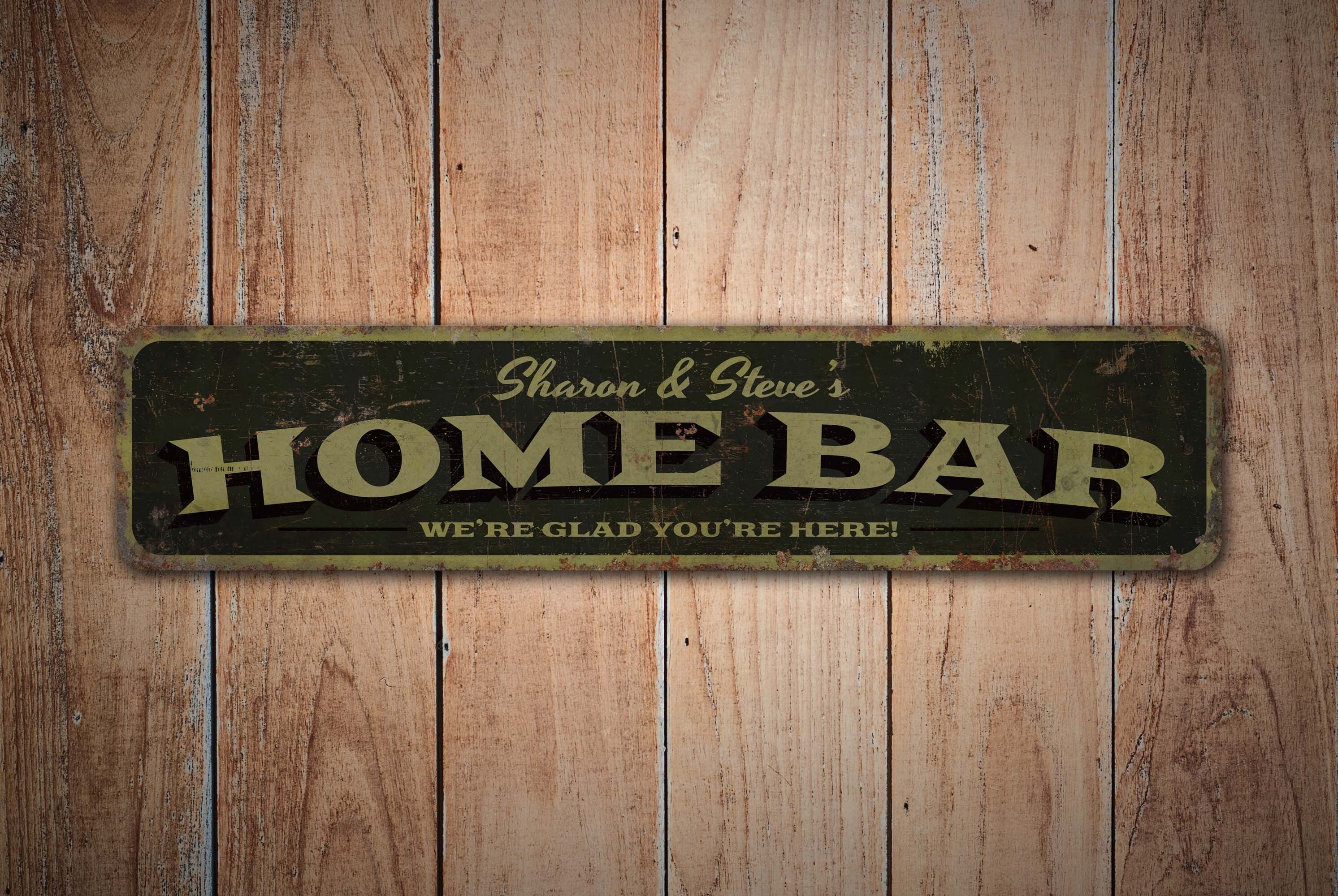 Home Bar Sign Vintage Style Sign Welcome to Home Bar - Etsy