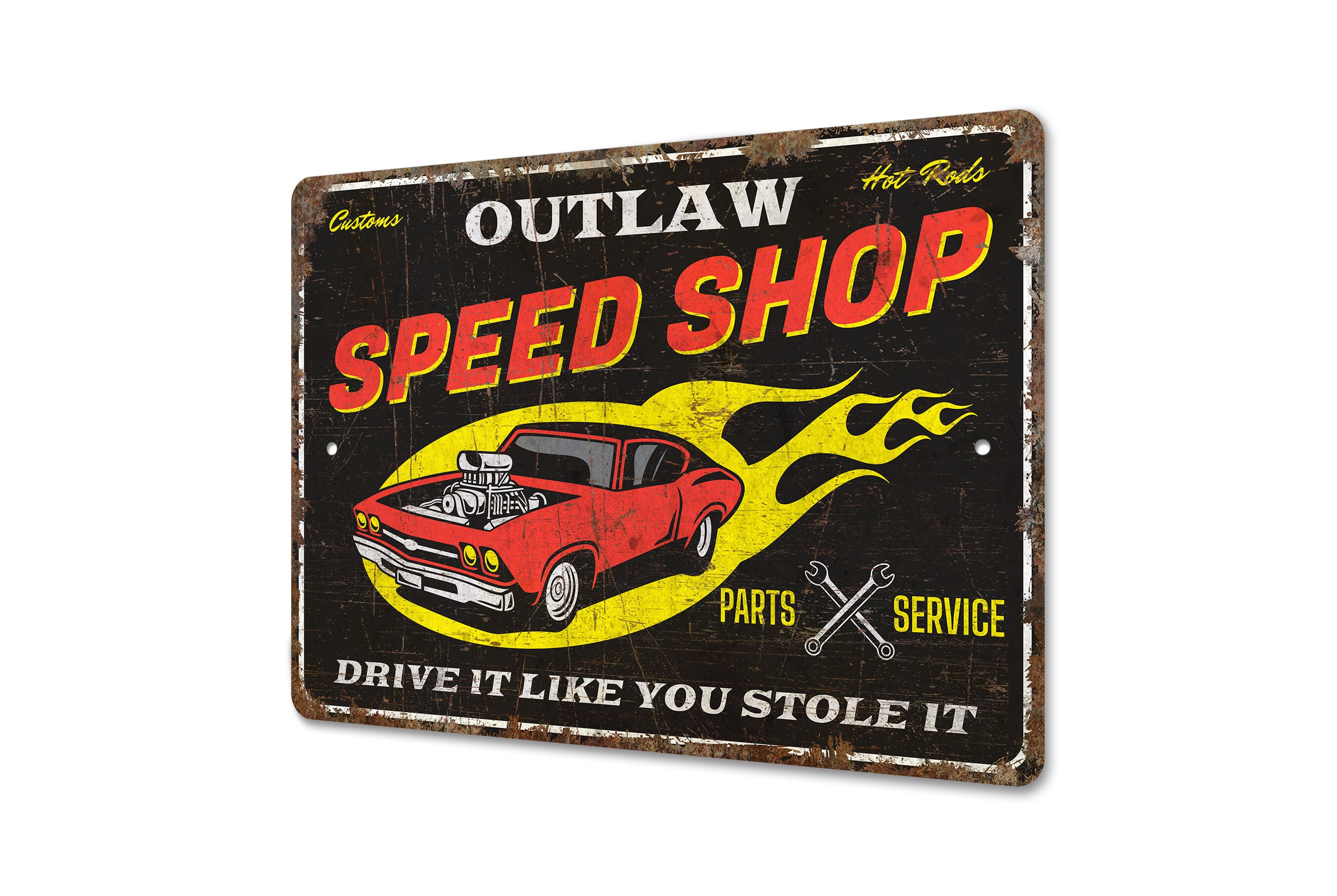 Hot Rod Garage Sign - Hot Rod Garage Decor - Hot Rod Sign - Outlaw ...