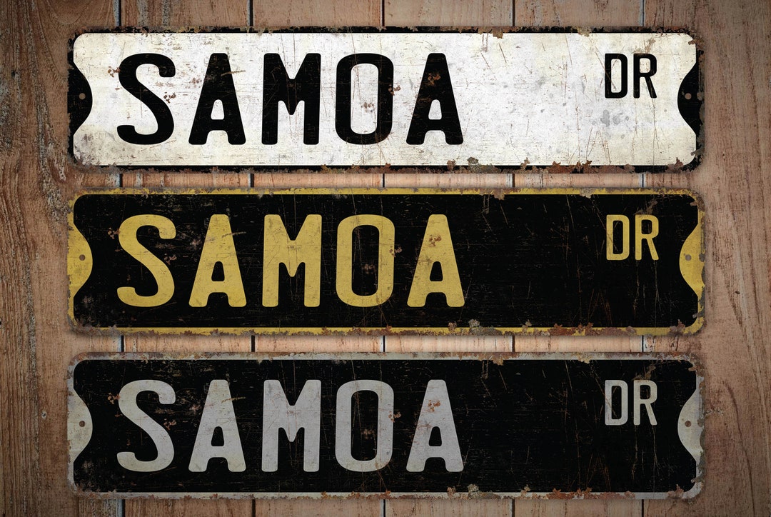 Samoa - Samoa Sign - Samoa Decor - Vintage Style Sign - Custom Street ...