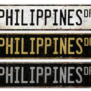 Philippines - Philippines Sign - Philippines Decor - Vintage Style Sign ...