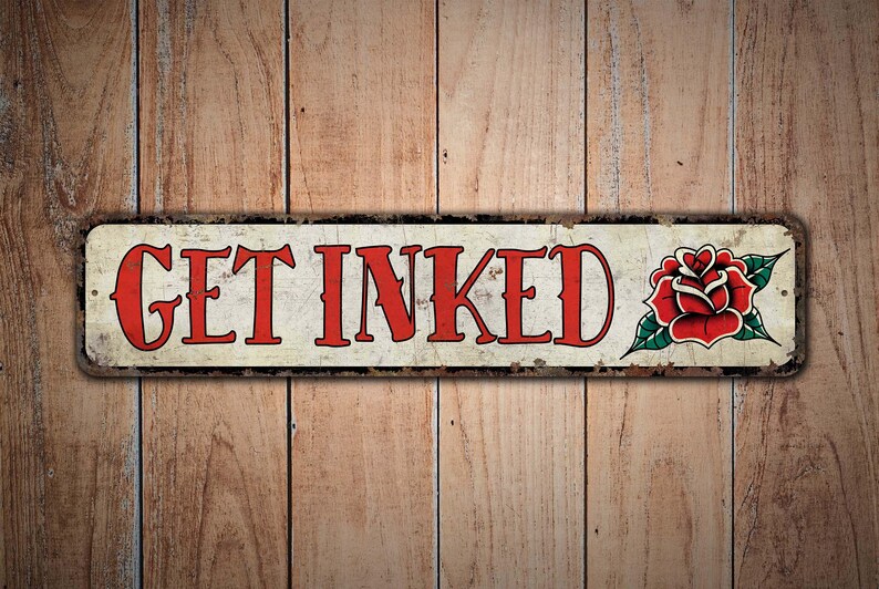 Get Inked Sign - Tattoo Shop Sign - Tattoo Shop Decor - Tattoo Lover ...
