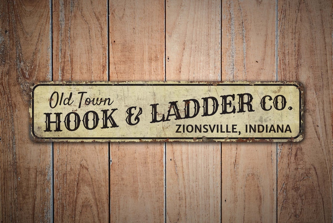 Hook and Ladder Hook and Ladder Sign Hook and Ladder Decor Vintage ...