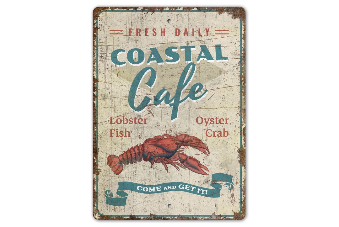 Coastal Cafe - Coastal Cafe Sign - Coastal Cafe Decor - Cafe Sign ...