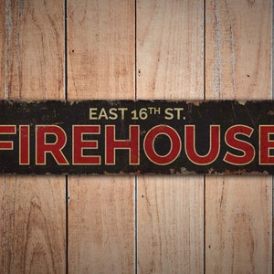 East 16th Street Firehouse - Firehouse Sign - Firehouse Decor - Vintage ...