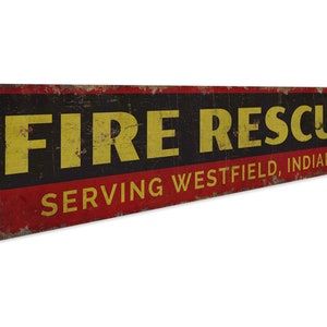 Fire Rescue - Fire Rescue Sign - Fire Rescue Decor - Vintage Style Sign ...