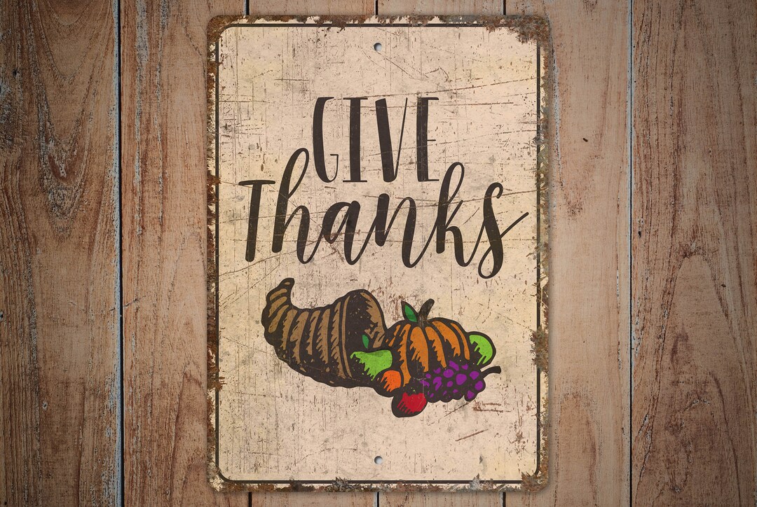 Give Thanks Sign Thanks Giving Sign Thanks Giving Decor Thanks Giving ...