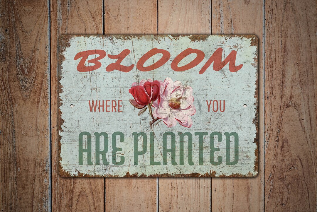 Bloom Where You Are Planted - Garden Sign - Garden Decor - Flower ...