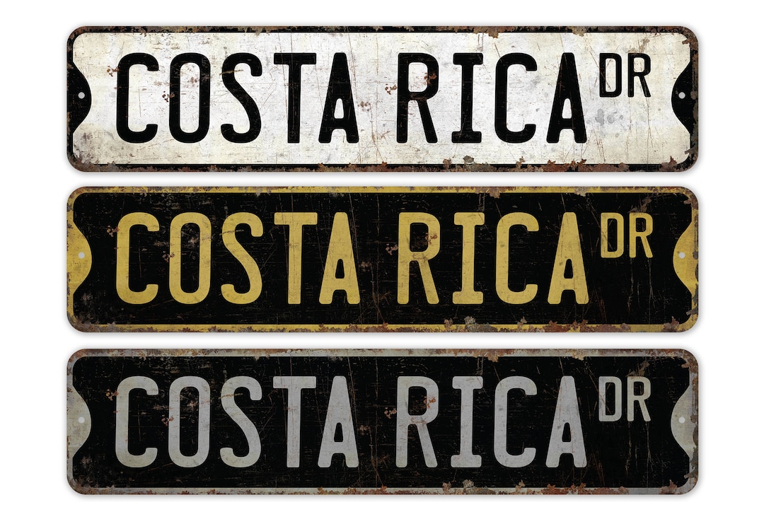 Costa Rica - Costa Rica Sign - Costa Rica Decor - Vintage Style Sign ...