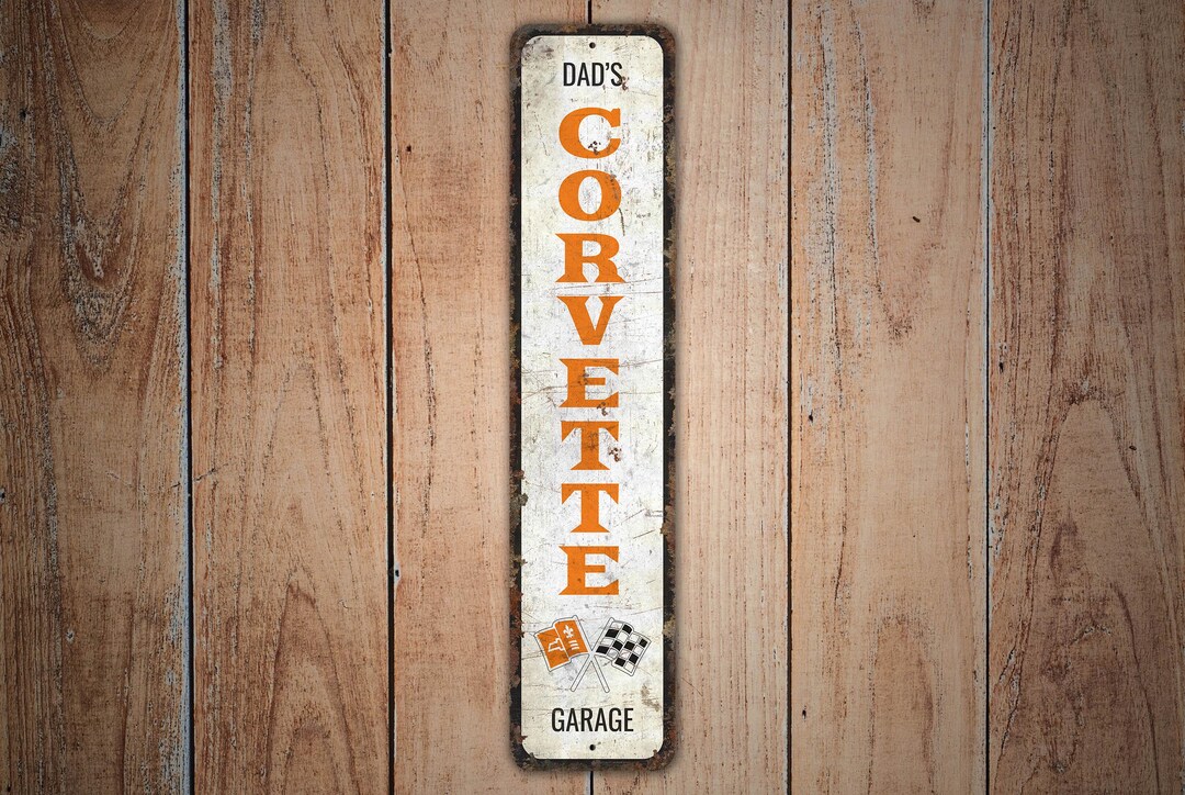 Dad's Corvette Garage Sign - Corvette Sign - Corvette Garage Sign ...