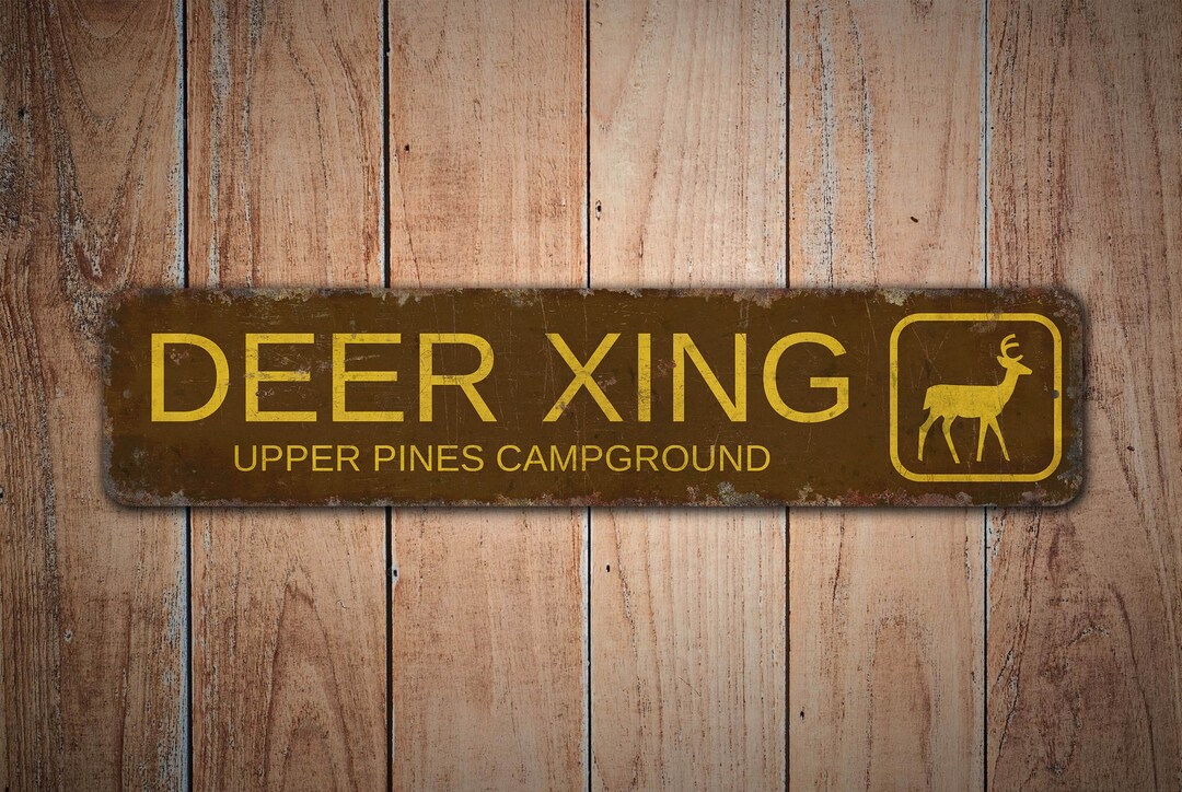 Deer Xing Sign - Deer Xing Decor - Campground Sign - Campground Decor ...
