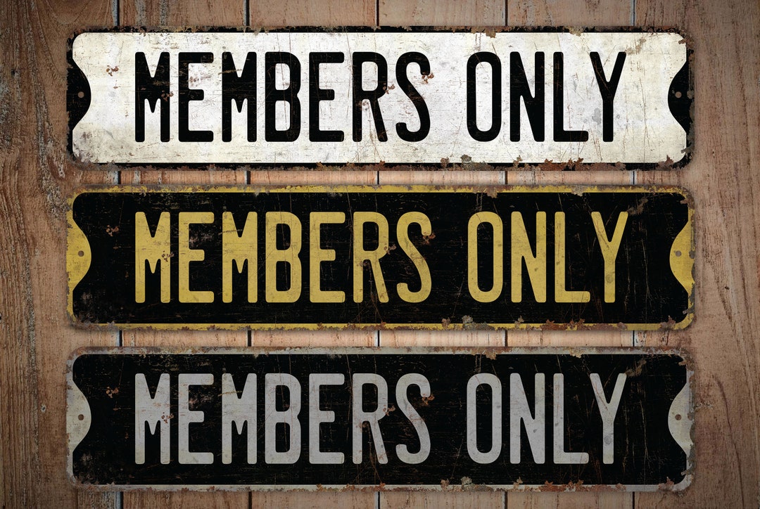 Members Only Sign - Members Only - Members Only Decor - Vintage Style ...