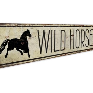 Wild Horse Road Sign - Street Name Decor - Street Name Sign - Vintage ...