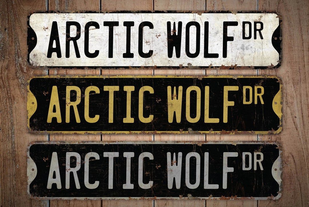 Arctic Wolf - Arctic Wolf Sign - Arctic Wolf Decor - Vintage Style Sign ...