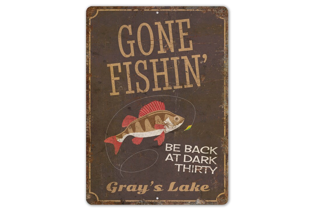 Gone Fishing - Gone Fishing Sign - Gone Fishing Decor - Fishing Sign ...
