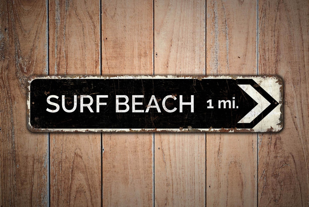 Surf Beach Sign - Surf Beach Decor - Surf Beach - Beach Decor - Vintage ...