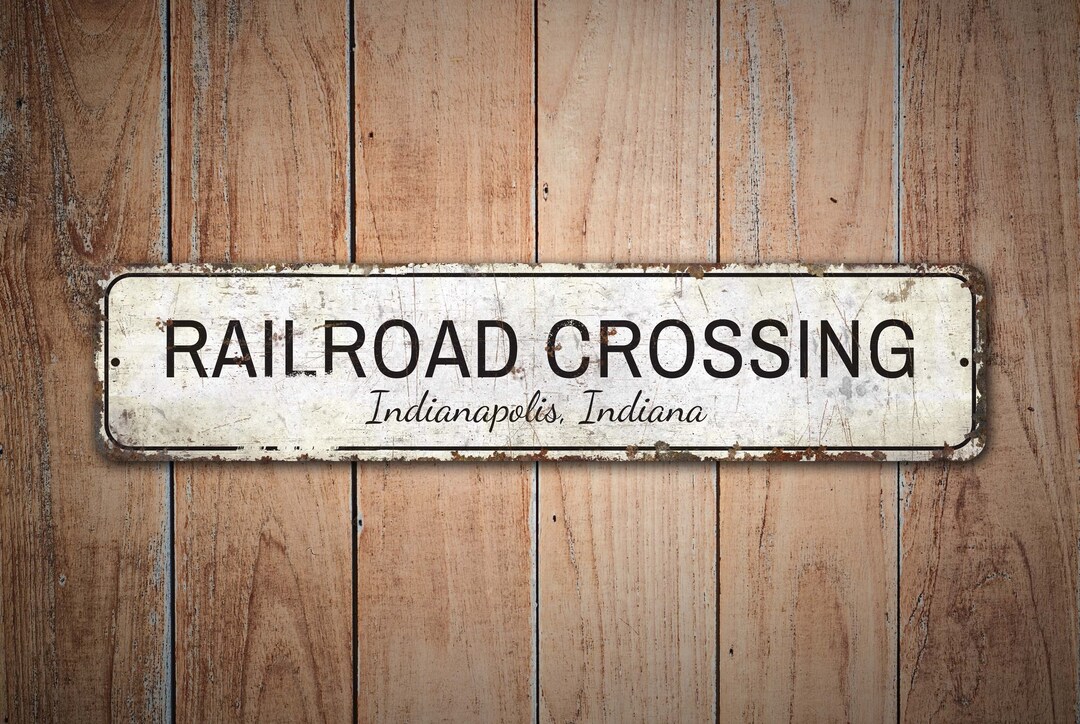 Railroad Crossing - Rail Crossing Sign - Vintage Style Sign - Rail ...
