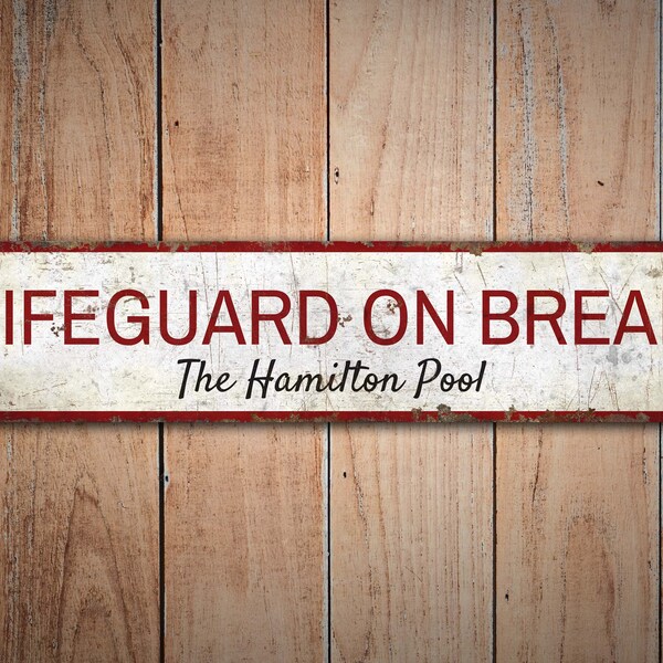 Lifeguard on Break Sign - Etsy