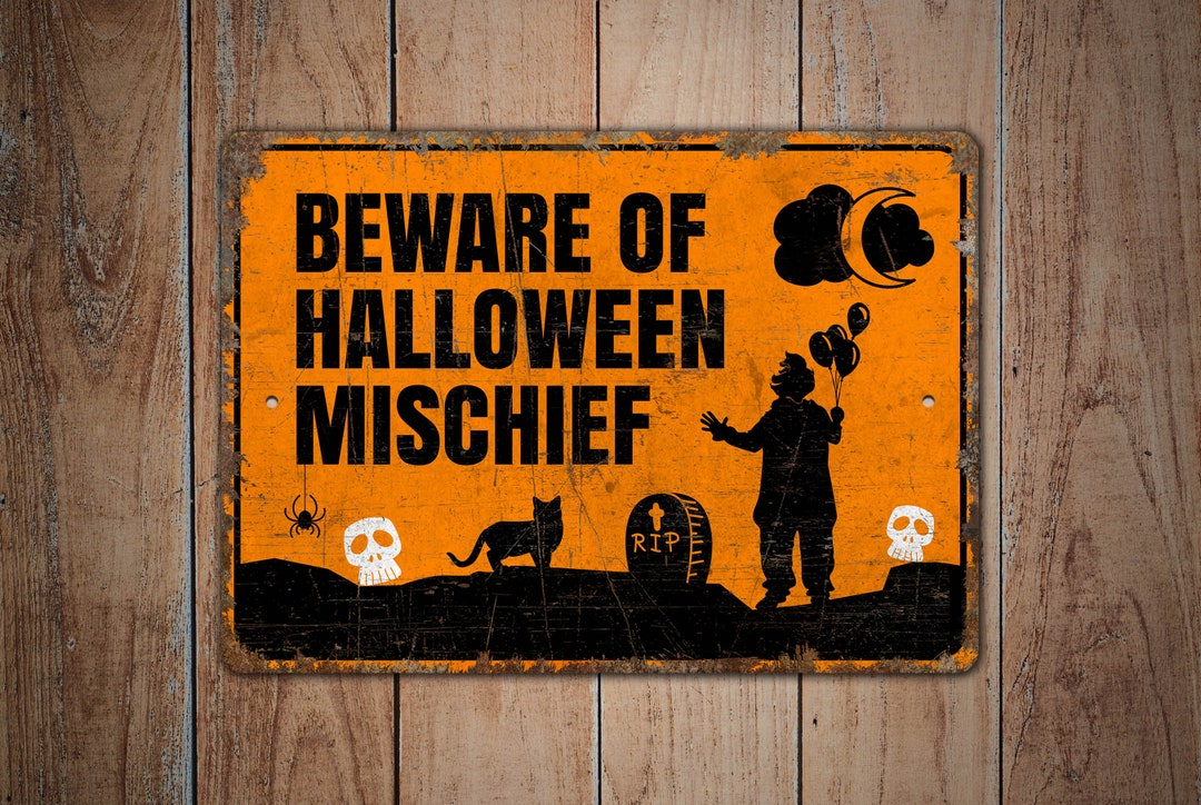 Mischief Sign Halloween Mischief Sign Halloween Sign Halloween Decor ...