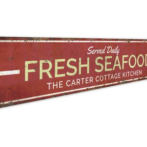 Fresh Seafood - Fresh Seafood Sign - Fresh Seafood Decor - Vintage ...