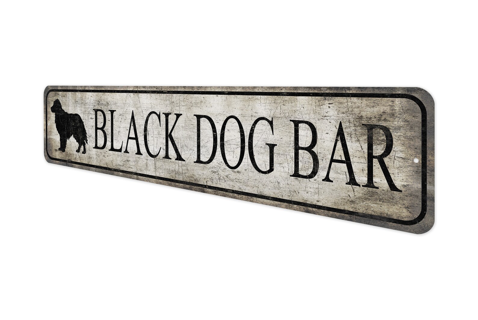 Black Dog Bar Sign - Black Dog Pub Sign - Vintage Style Sign - Black ...