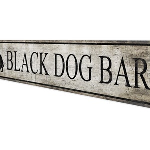 Black Dog Bar Sign - Black Dog Pub Sign - Vintage Style Sign - Black ...