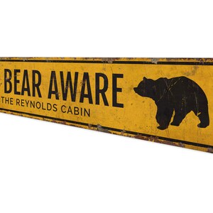 Beware of Bears - Vintage Style Sign - Custom Alert Sign - Bear Caution ...