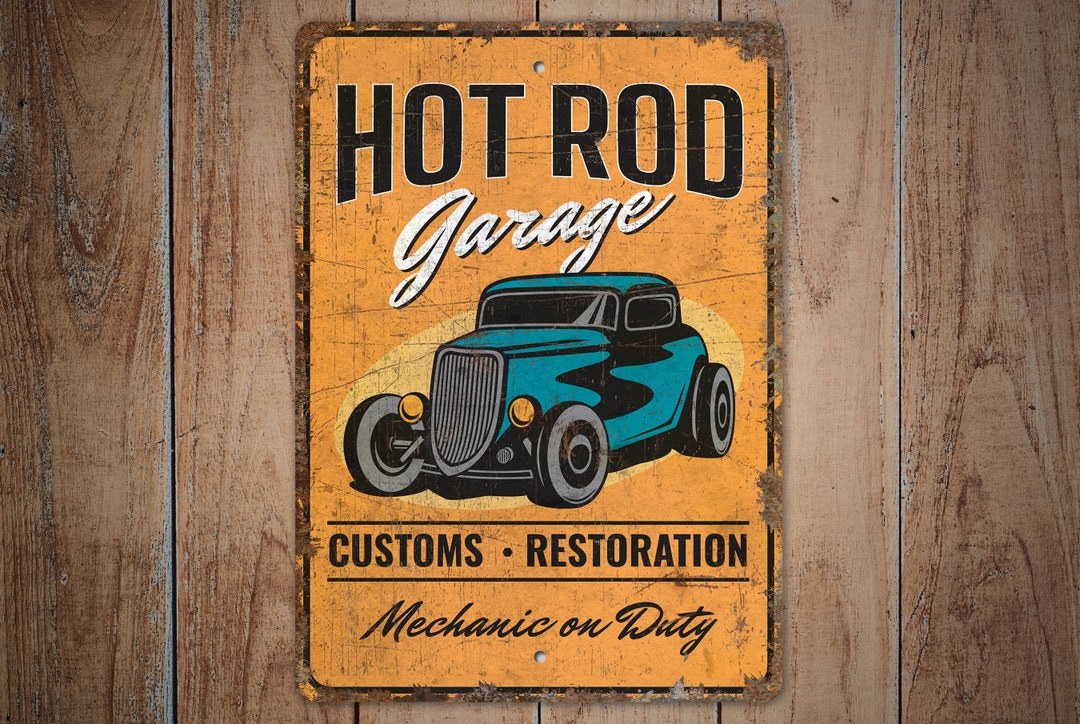 Hot Rod Garage - Hot Rod Garage Sign - Hot Rod Garage Decor - Motor ...