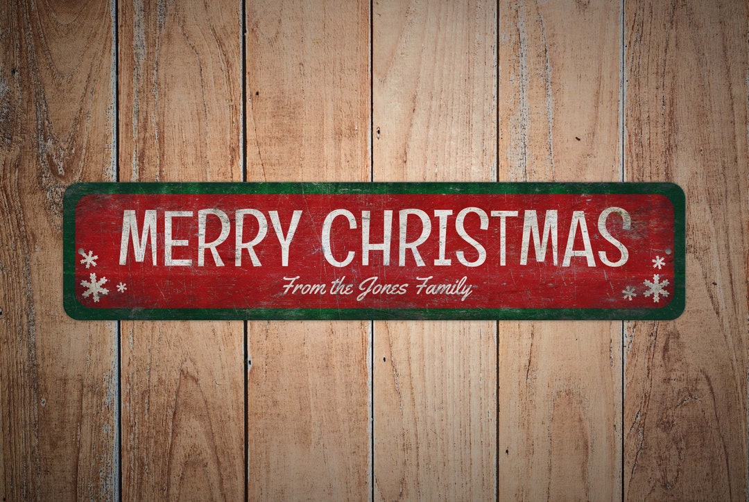Metal Christmas Sign - Christmas Decor - Custom Family Christmas Sign ...