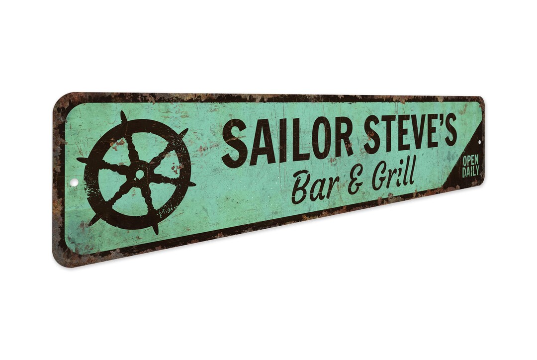 Sailor Bar and Grill - Bar and Grill Sign - Vintage Style Sign - Custom ...