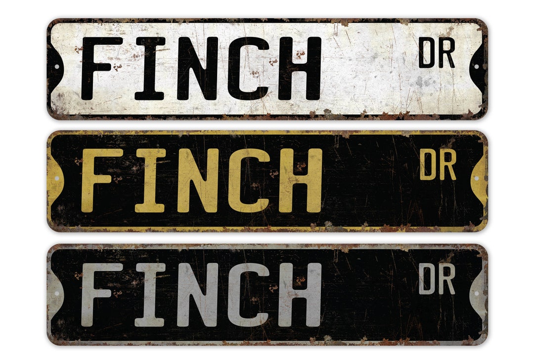 Finch - Finch Sign - Finch Decor - Vintage Style Sign - Custom Street ...