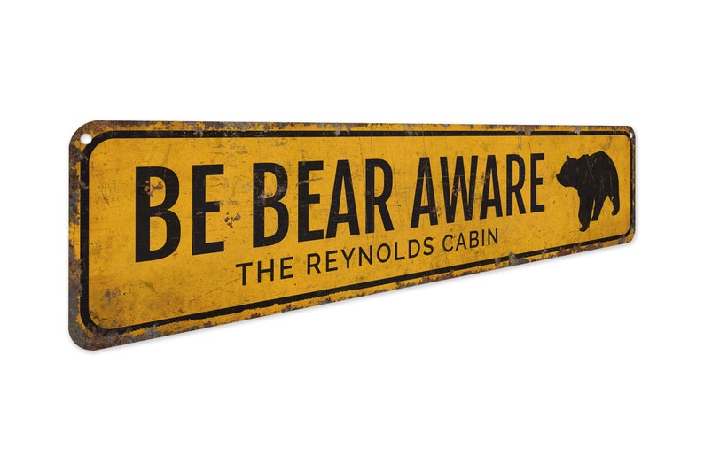 Beware of Bears - Vintage Style Sign - Custom Alert Sign - Bear Caution ...