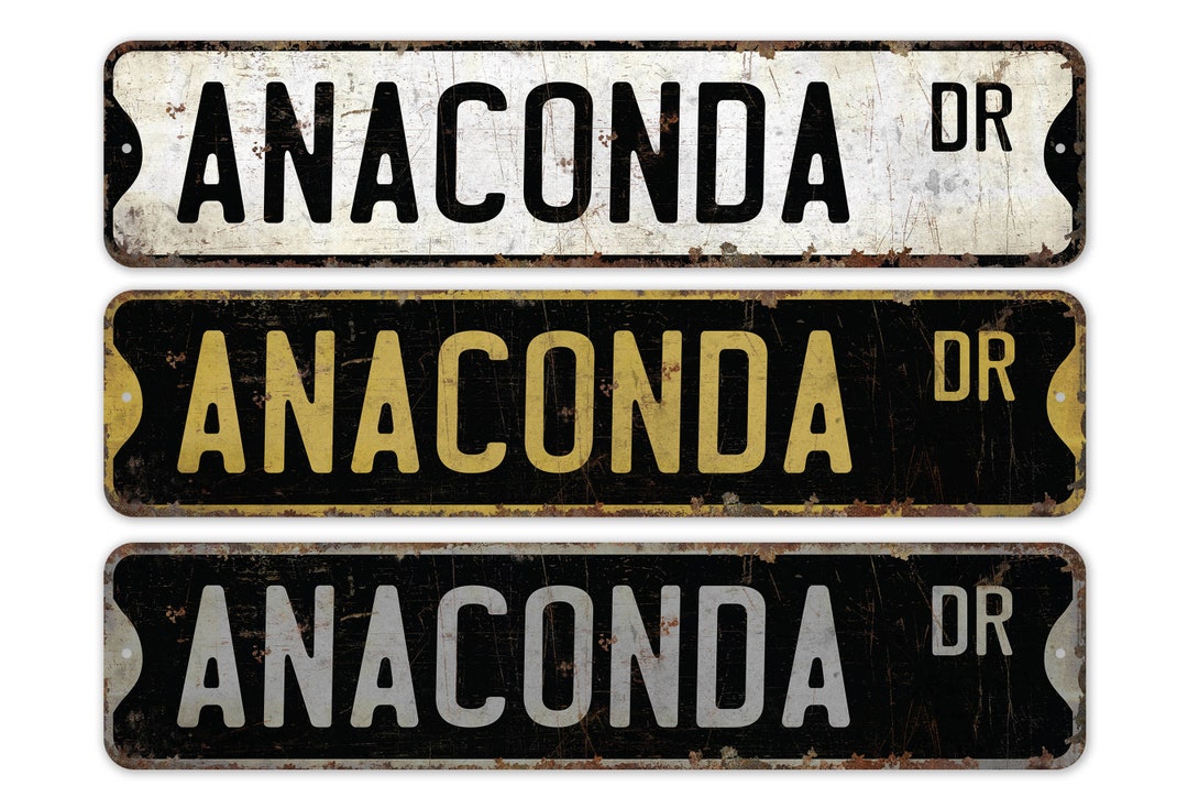 Anaconda - Anaconda Sign - Anaconda Decor - Vintage Style Sign - Custom ...
