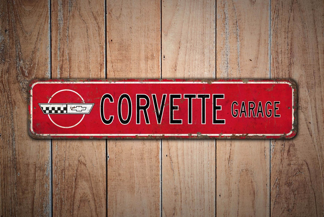 Corvette Garage Corvette Garage Sign Garage Sign Garage Decor Corvette ...